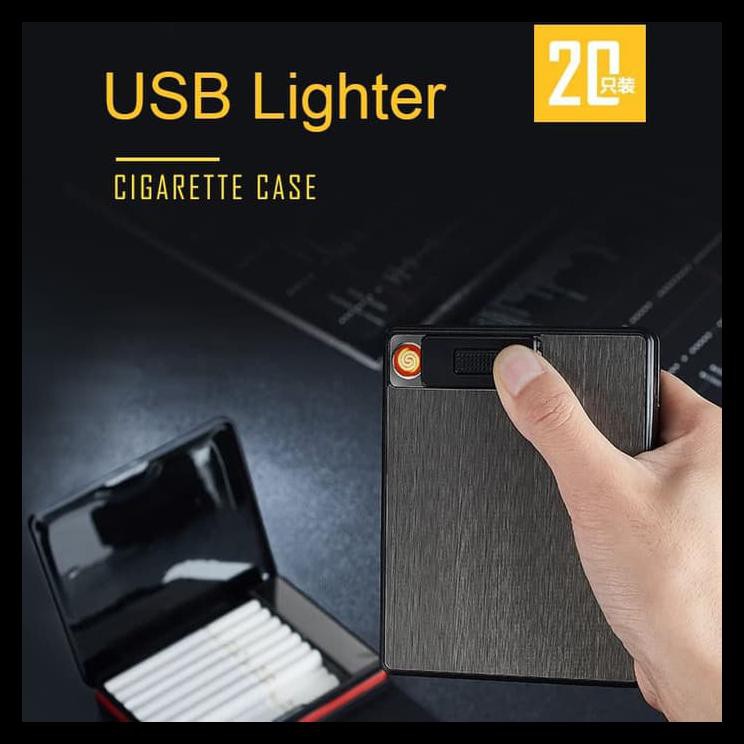 Jual Kotak Rokok Korek Api Elektrik Cigarette Box USB Electric Lighter ...