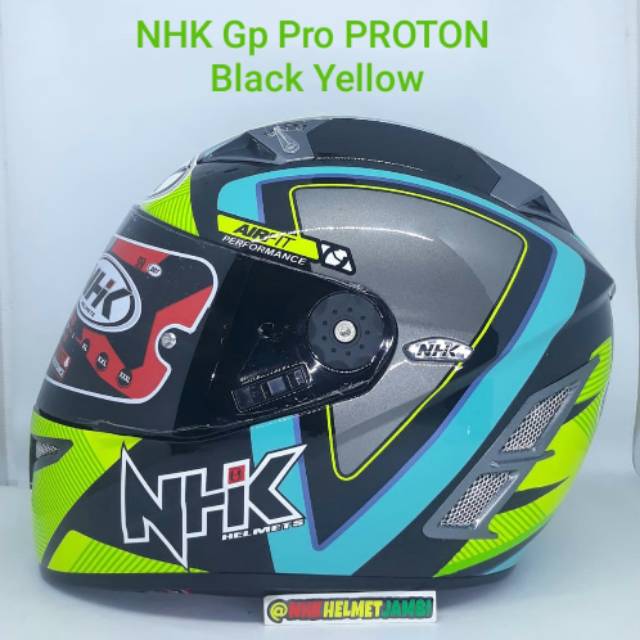 Jual Helm NHK GPPRO/GP PRO/TERMINATOR RACING PROTON BLACK YELLOW ...