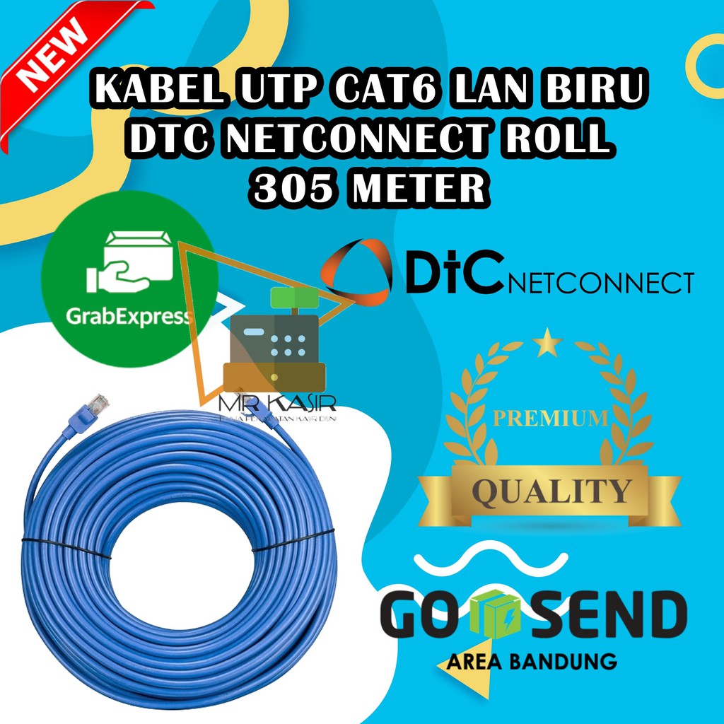 Jual Kabel UTP CAT6 / Cat 6 LAN Biru DTC Netconnect Roll 305 meter PER ...