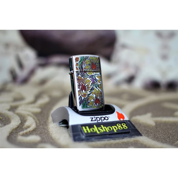 Jual Zippo Slim Original USA Fusion Floral 29702 | Shopee Indonesia