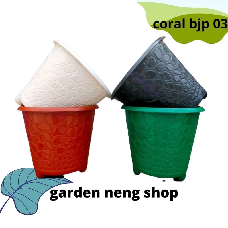 Jual BJP CORAL 03 (22cm) Budi Jaya pot bunga plastik motif batu alam ...