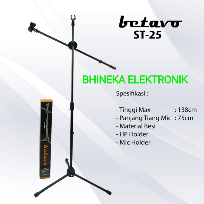 Jual stand mic betavo ST 25 stand mic lantai st25 | Shopee Indonesia