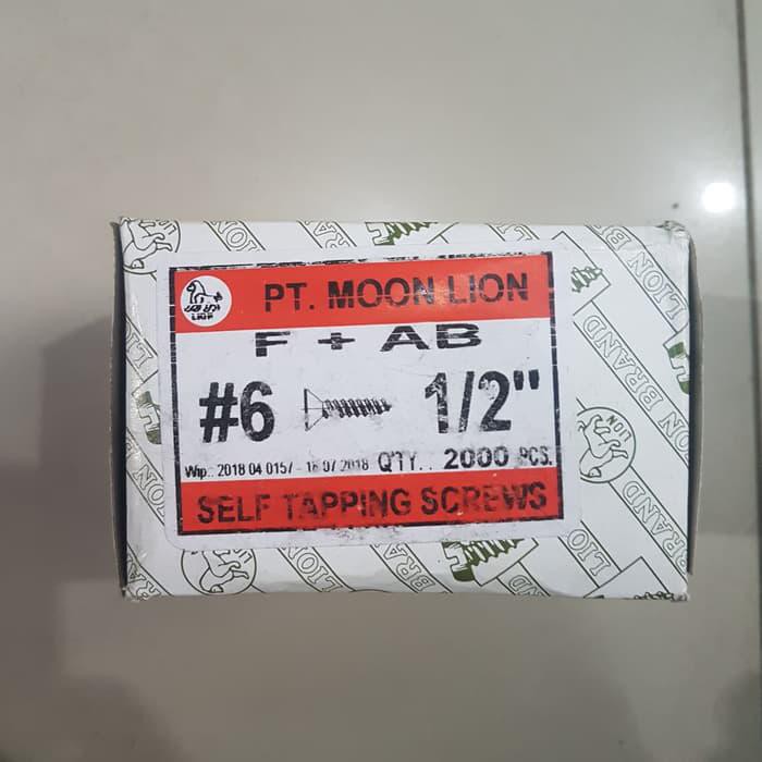 Jual (2000 PCS) #6 x 1/2 " inch MOON LION Screw Sekrup Skrup Kayu / 1 ...