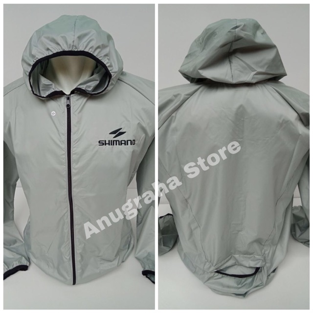 Jual Jaket Running Sepeda Sauna Windbreaker Parasut Metalik (Abu Muda ...