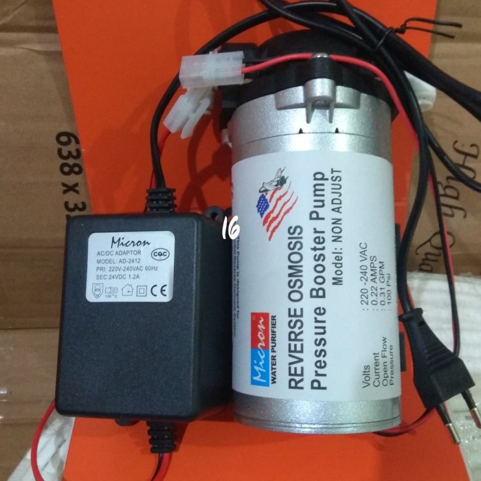 Jual pompa booster ro micron 24V 1,2A komplit | Shopee Indonesia