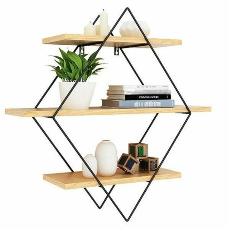 Jual RAK DINDING BESI DEKORASI DINDING MINIMALIS INDUSTRIAL STYLE / RAK ...