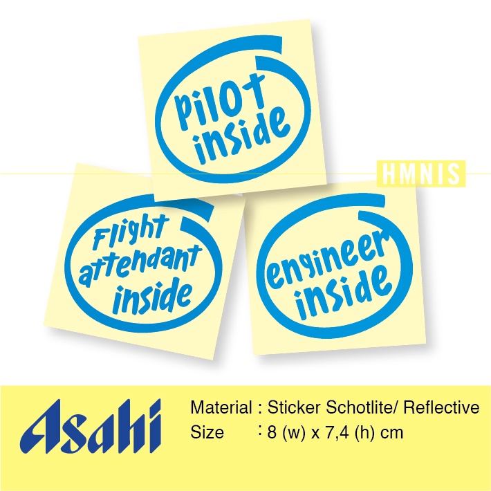 Jual Sticker Pilot Inside, Flight Attendant Inside, Engineer Inside ...