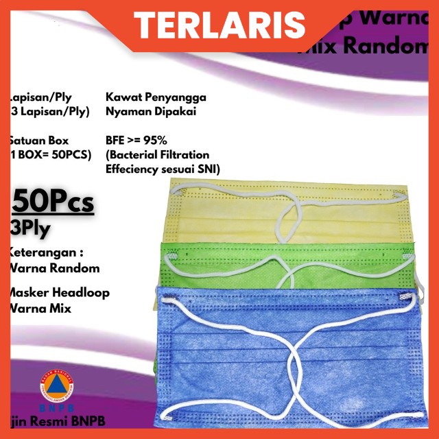 Jual Meltblown Masker Headlop Masker Hijab Surgical 3ply Ijin Kemenkes ...