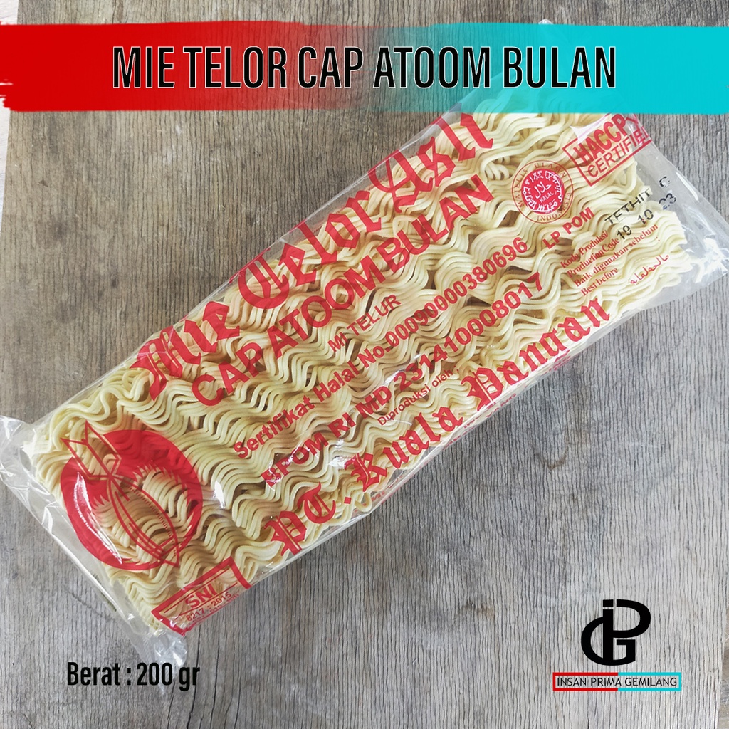 Jual Mie Telor Telur Asli Cap Atoom Bulan Atom bulan 200 gr | Shopee ...