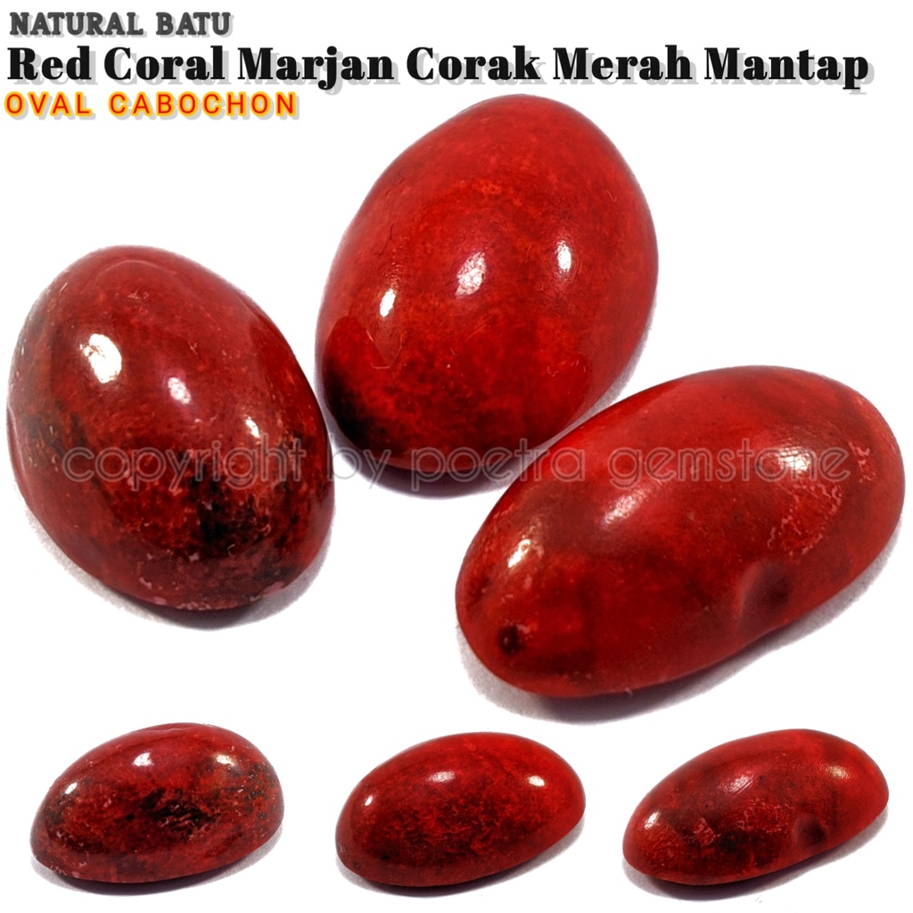 Jual Natural Batu Akik Red Coral Marjan Corak Merah Mantap | Shopee ...
