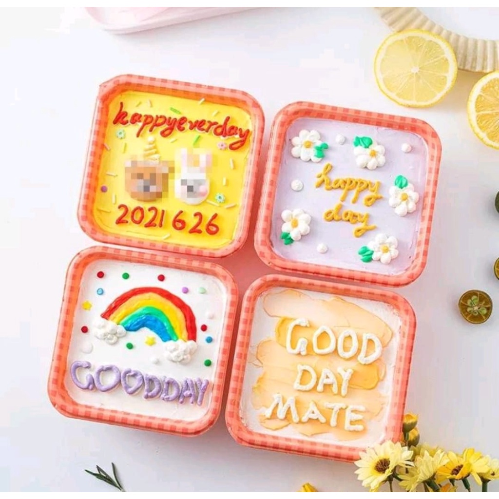 Jual Kotak Mika Kue Bolu Pudding Dessert Box Korean Bento Cake Box Isi ...