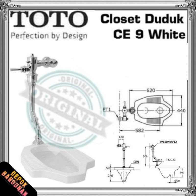 Jual CLOSET JONGKOK TOTO CE9 CLOSET PUSH VALVE KLOSET JONGKOK TOTO FLUSH | Shopee Indonesia