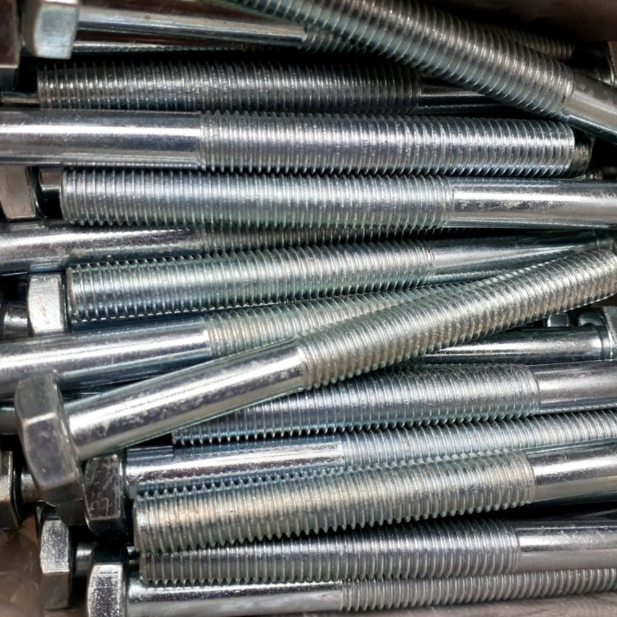 Jual BAUT MUR M10 X 100 PUTIH BMP M10X100 PANJANG 10CM 10 CM KUNCI 17 GALVANIZ GALVANIS | Shopee ...
