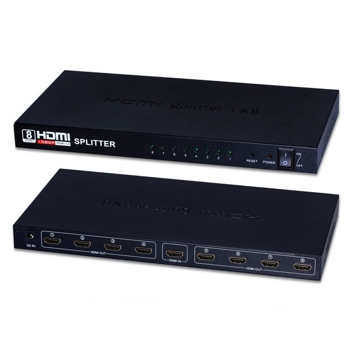 Jual HDMI Splitter 8 Ports Converter (1 Input To 8 Output)/ HDMI ...