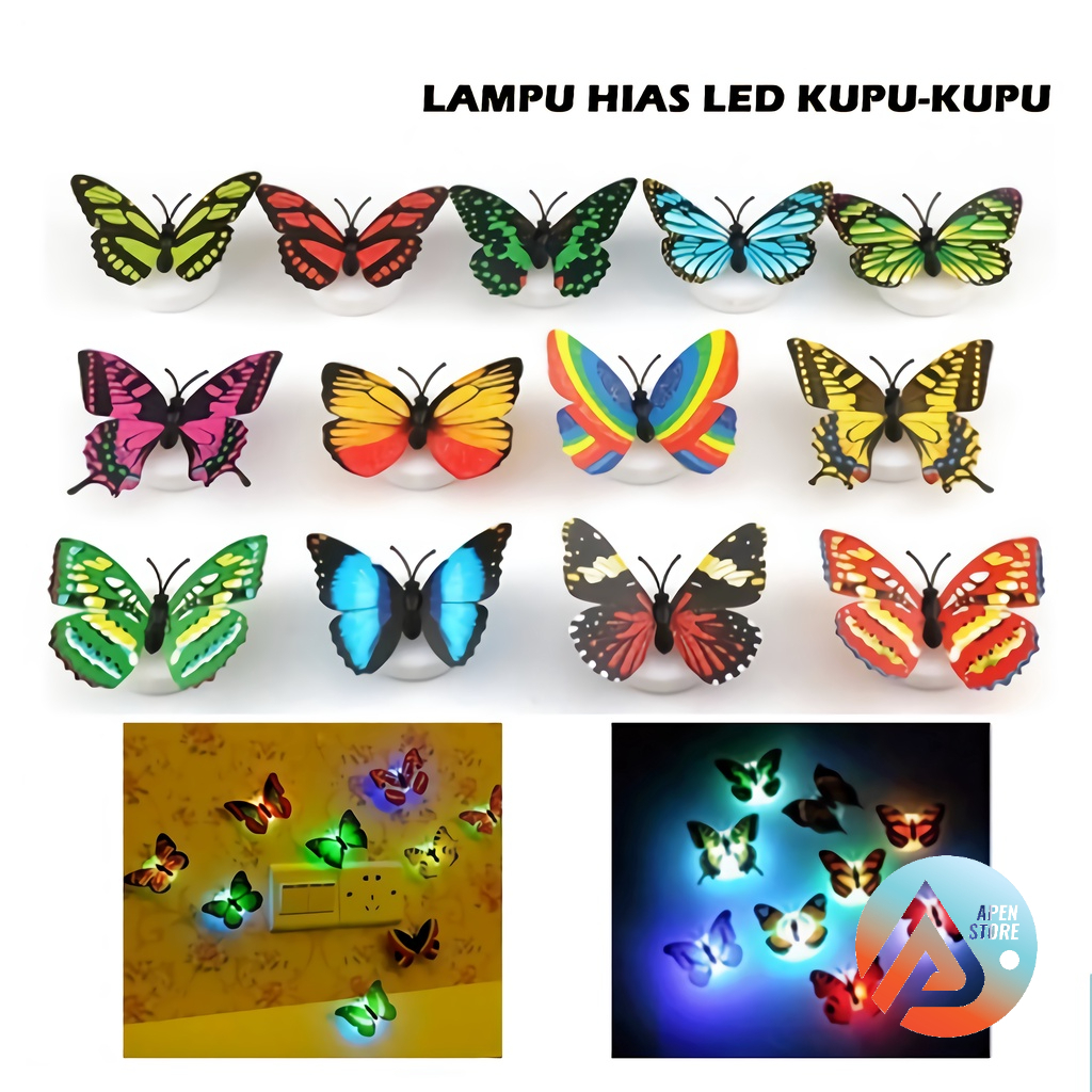 Jual APEN Lampu Hias Kupu-Kupu LED Hiasan Dinding Dekorasi Rumah Kamar ...