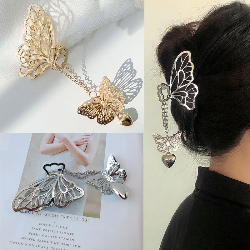 Jual Jepit Rambut Korea Bahan Logam 8cm Jedai Alloy Jurai Kupu Kupu dan ...