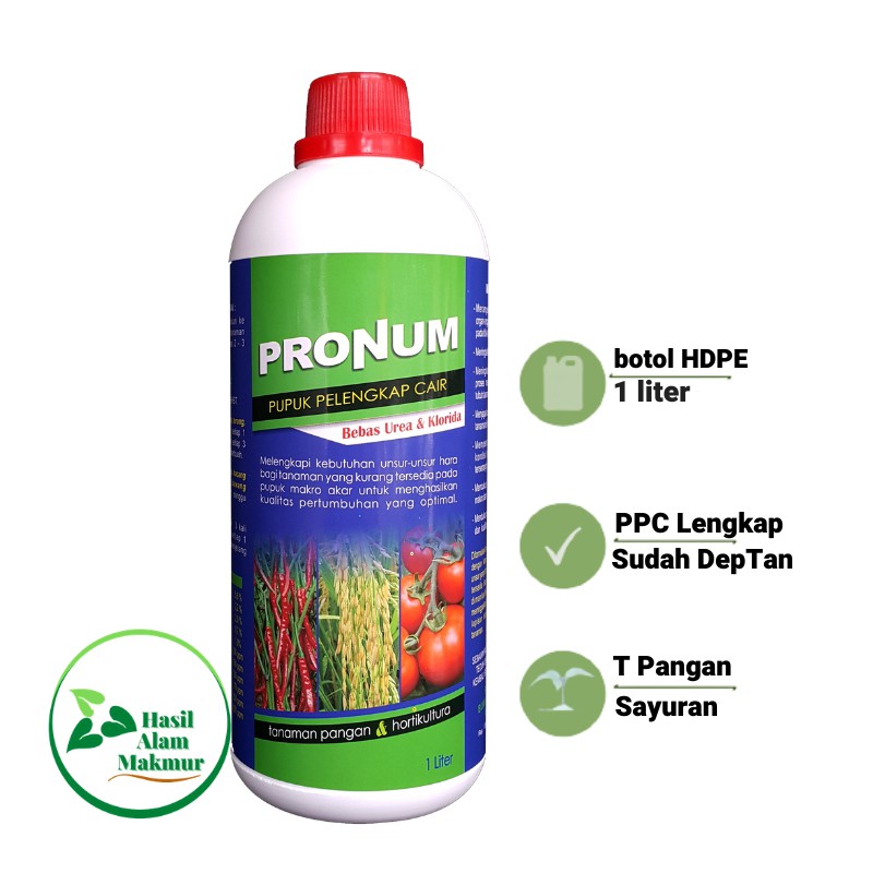 Jual Pupuk Cair Lengkap PRONUM 1 Liter / PPC Tanaman Pangan dan ...
