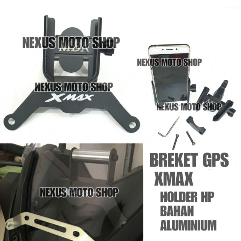 Jual breket gps xmax holder hp black diamond xmax dudukan hp xmax lexi ...