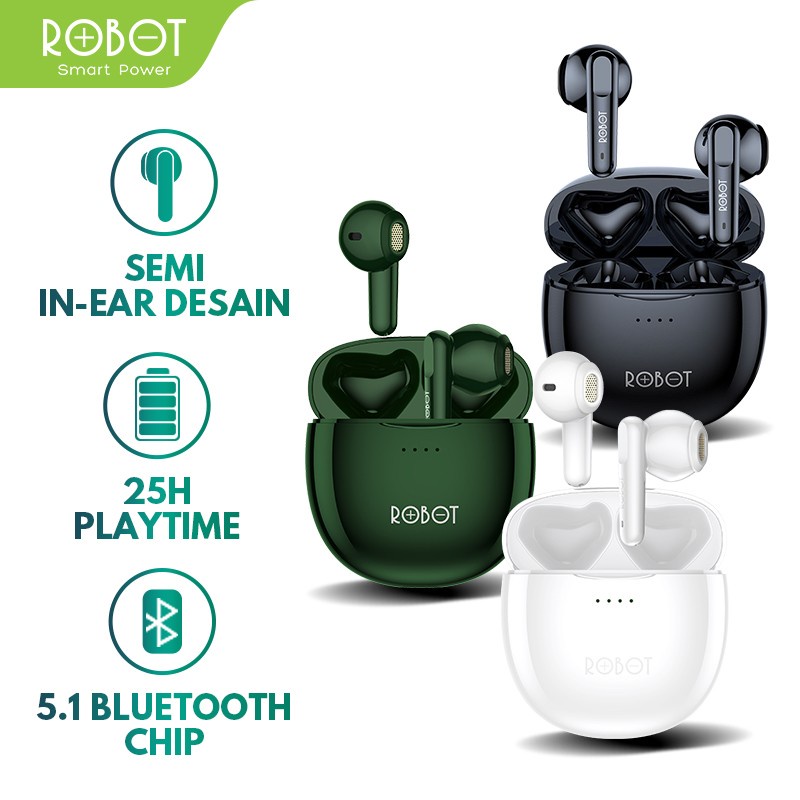 Jual Robot Airbuds T10 Bluetooth Earphone Semi In-Ear TWS True Wireless ...