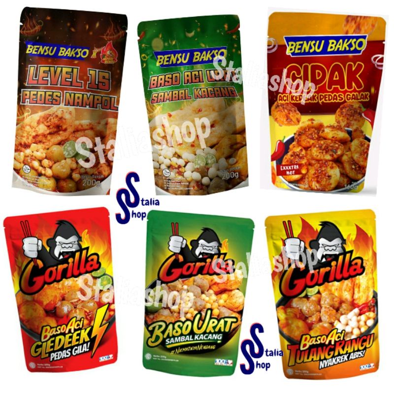 Jual Bensu Bakso Pedas Nampol Gorilla Baso Aci Sami Raos Baso Urat ...