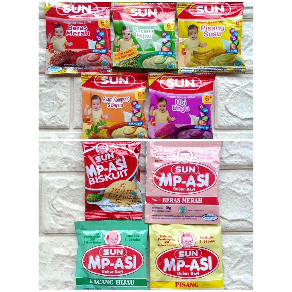 Jual SUN Mpasi Bubur Sereal Susu Biskuit Sachet Ubi Ungu 20gr Mp-asi Mp ...