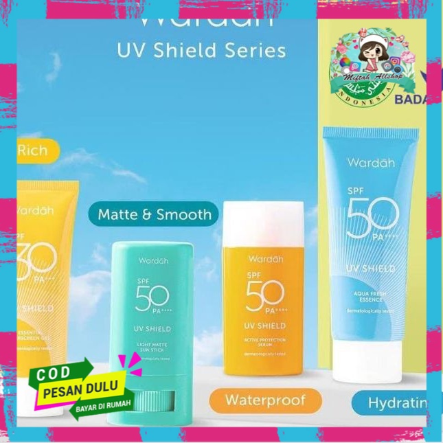 Jual Wardah UV Shield Essential Sunscreen Gel SPF 30- Aqua Fresh SPF 50 - Active Protection SPF ...