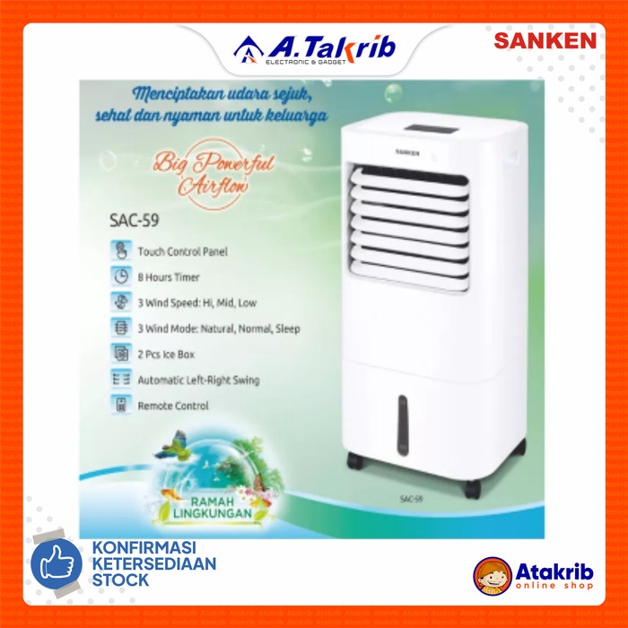 Jual SANKEN AIR COOLER SAC-59 Penyejuk Ruangan Plus Ion Air Kapasitas 8 ...