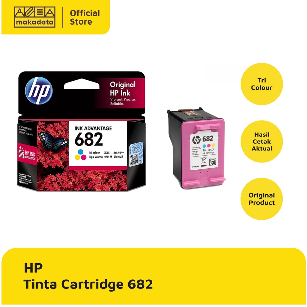 Jual TINTA CARTRIDGE HP 682 TRI COLOUR ORIGINAL MURAH | Shopee Indonesia
