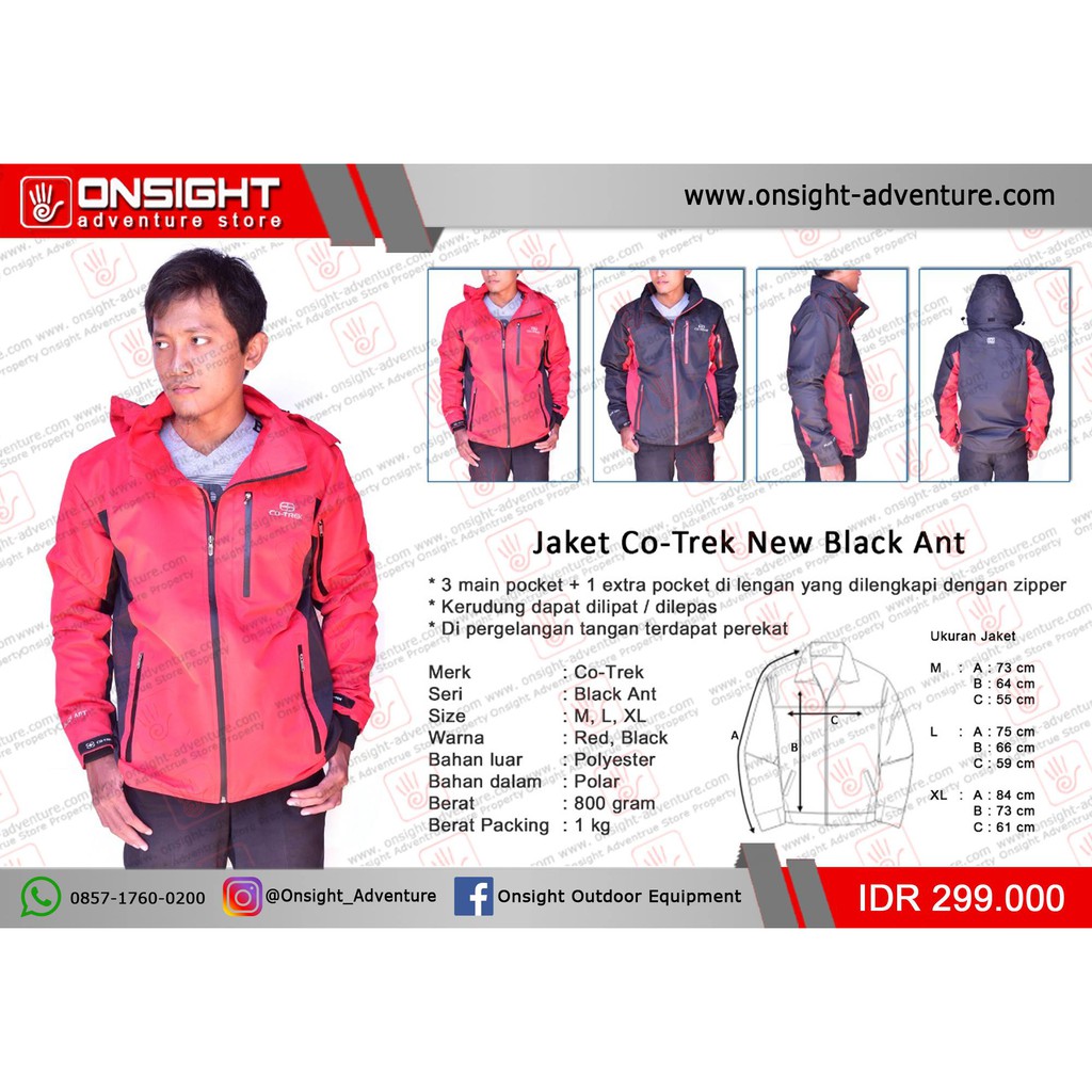 Jual JAket Gunung Co-trek Black Ant | Shopee Indonesia