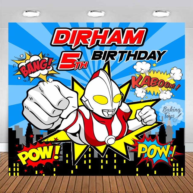 Jual Ultraman Backdrop / Flexi Banner / Hiasan Dinding / Latar dinding ...