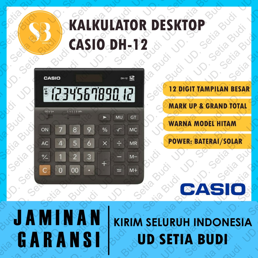 Jual Kalkulator Dekstop Casio DH-12 Asli dan Bergaransi DH12 | Shopee Indonesia