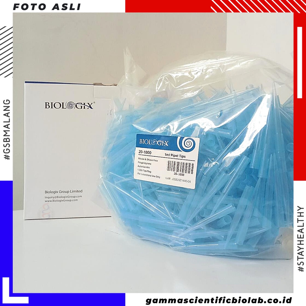 Jual Blue Tips / 1000μL Pipet Tips (20-1000) - Biologix | Shopee Indonesia