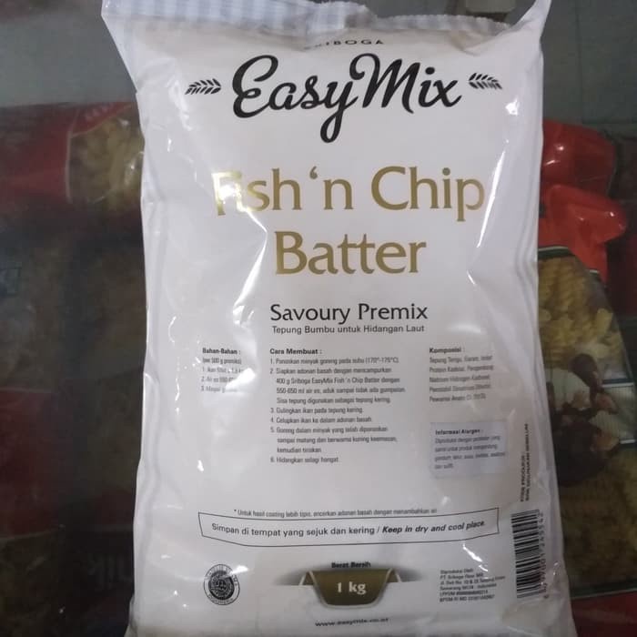 Jual sriboga easymix fish and chip batter 1kg fish n chip premix | Shopee Indonesia
