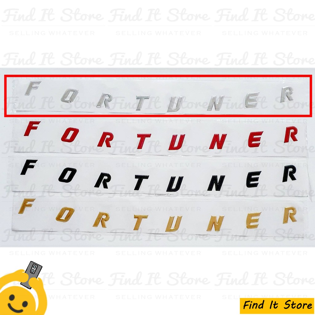 Jual Sticker Engine Hood Emblem Fortuner 3D Logo Tulisan Kap Mesin ...