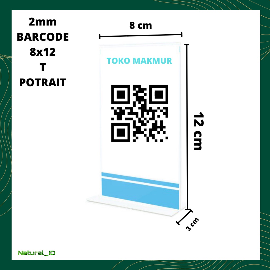 Jual Akrilik Tegak QR Code Barcode Scan Acrylic Tend Card 8X12 Portrait ...