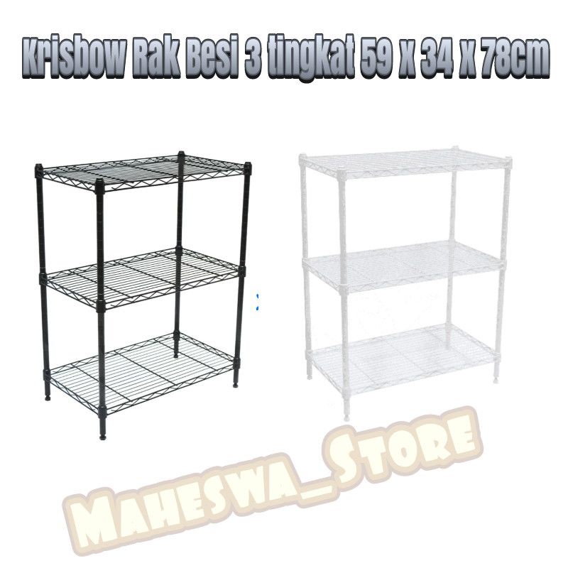 Jual Krisbow Rak besi 3 tingkat uk 59 x 34 x 78 cm | Shopee Indonesia