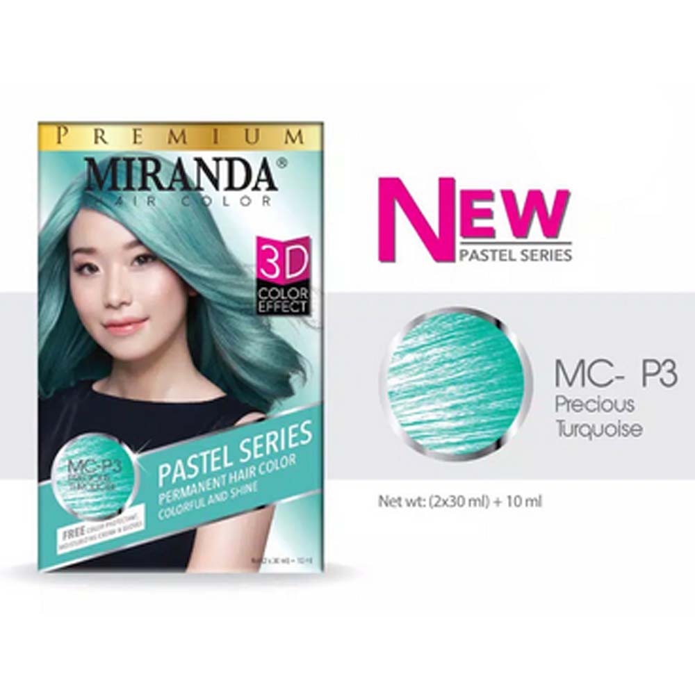 Jual MIRANDA PASTEL SERIES MC-P3 TORQUISE hair color pewarna cat rambut ...