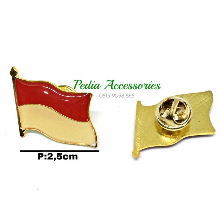 Jual Produk Terbaru Pin Bendera Indonesia Berkibar/Pin Bendera Merah ...