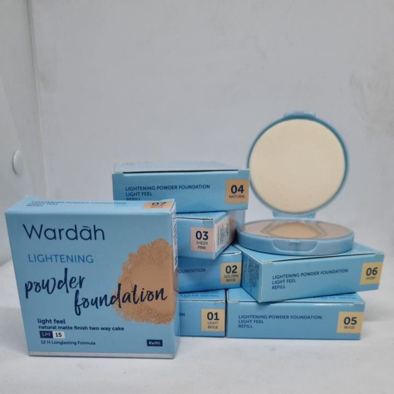 Jual Wardah Refil Lightening Powder Foundation Light Feel 10gr | Shopee ...