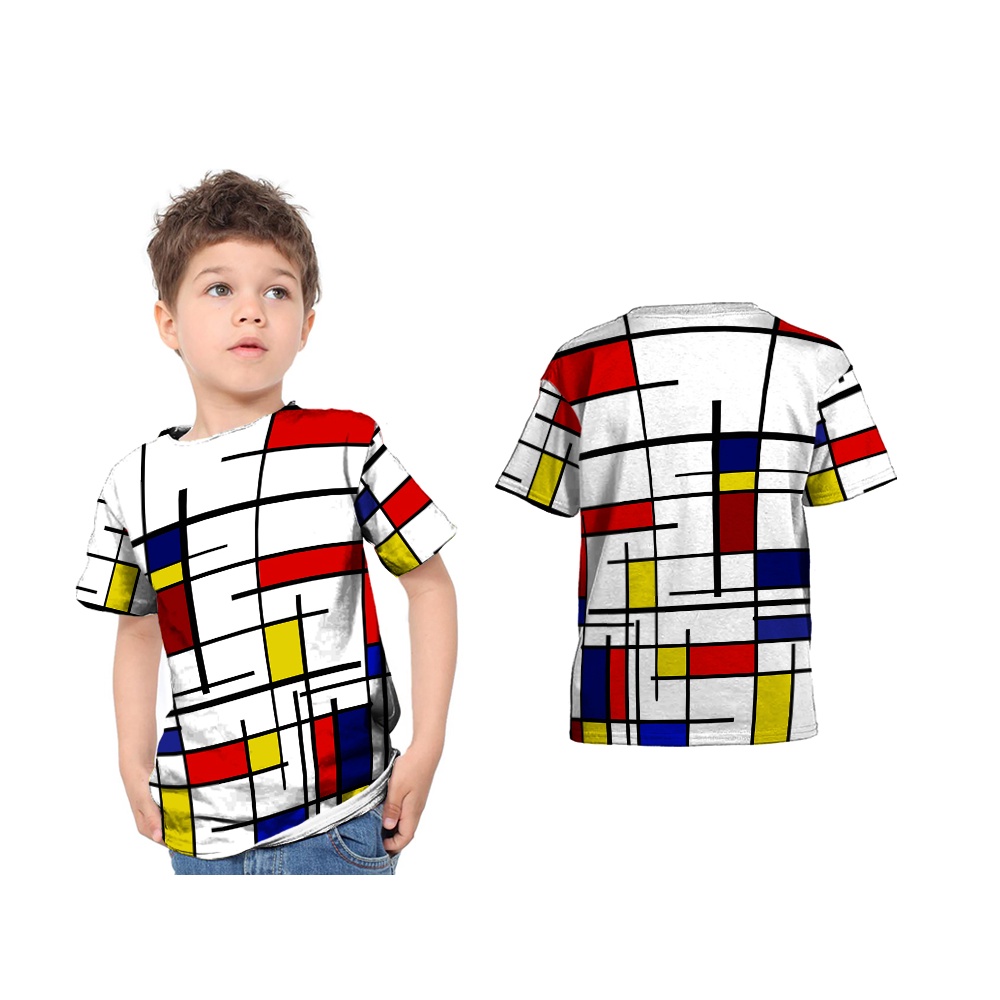Jual Baju Kaos Tshirt Anak Block Color Abstrak Pattern Fullprint Custom ...