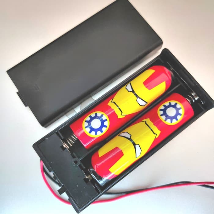 Jual Holder Battery 18650 2slot 7.4V 8.4V + Tutup dilengkapi saklar ON ...