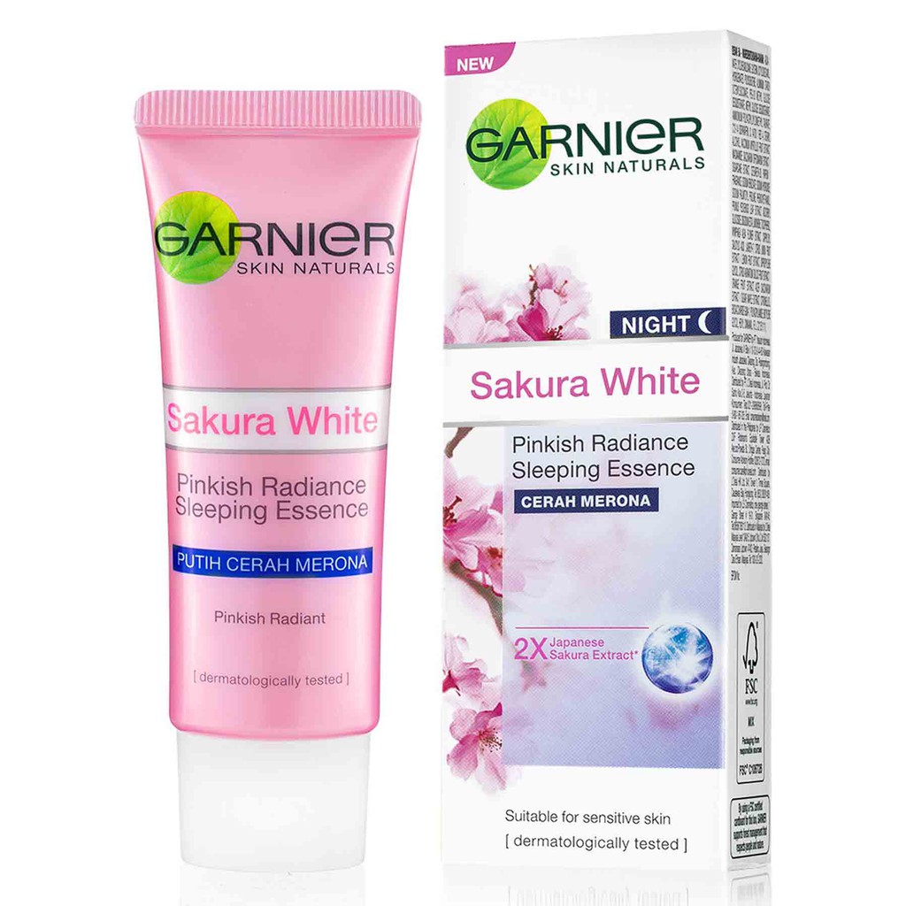 Jual GARNIER Sakura White Pinkish Glow Sleeping Mask NIGHT - 20ml | Shopee Indonesia