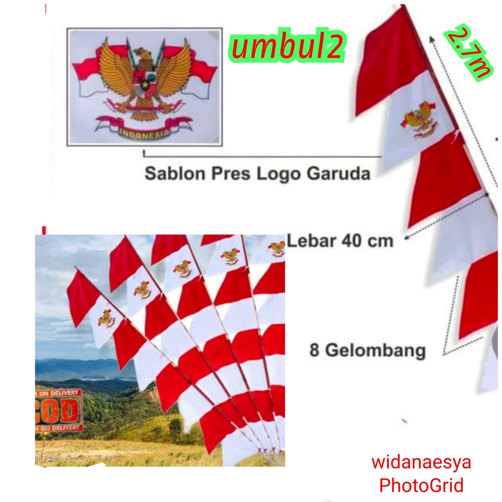 Jual Bendera Umbul Umbul Merah Putih 8 Gergaji / Bendera umbul umbul merah putih garuda Murah ...