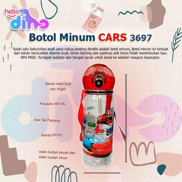 Jual Hello Dino - 3697 Cars | Botol minum anak lucu karakter BPA 550ml ...