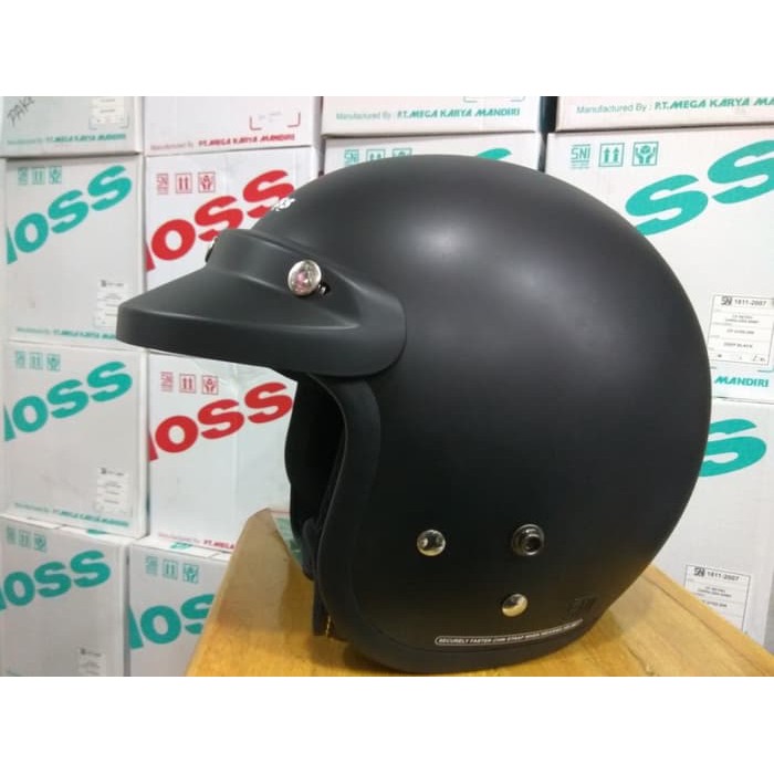 Jual HELM CARGLOSS CF RETRO BLACK DOFF CARGLOS HALF FACE | Shopee Indonesia