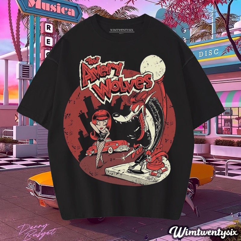 Jual KAOS THE AVERY WOLVES VINTAGE TEE ( OVERSIZE DARK GREY T-SHIRT ...