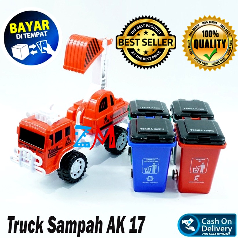 Jual Mainan Anak Mobil Truk Konstruksi Excavator AK 17 Plus Tong Sampah ...