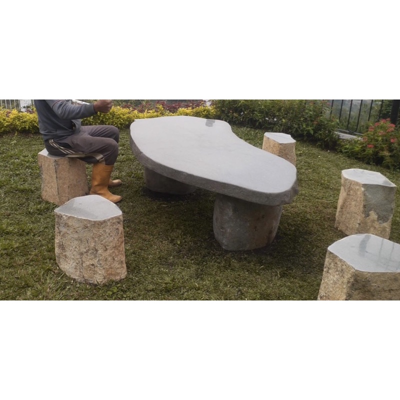 Jual meja set batu alam 8 kursi | Shopee Indonesia