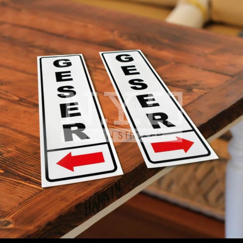Jual stiker pintu geser Kanan geser kiri stiker rambu stiker geser ...