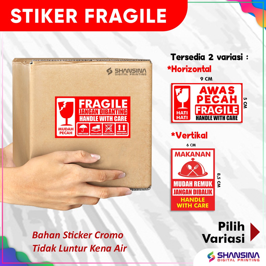 Jual 30 PCS STICKER FRAGILE KEMASAN GROSIR | Shopee Indonesia